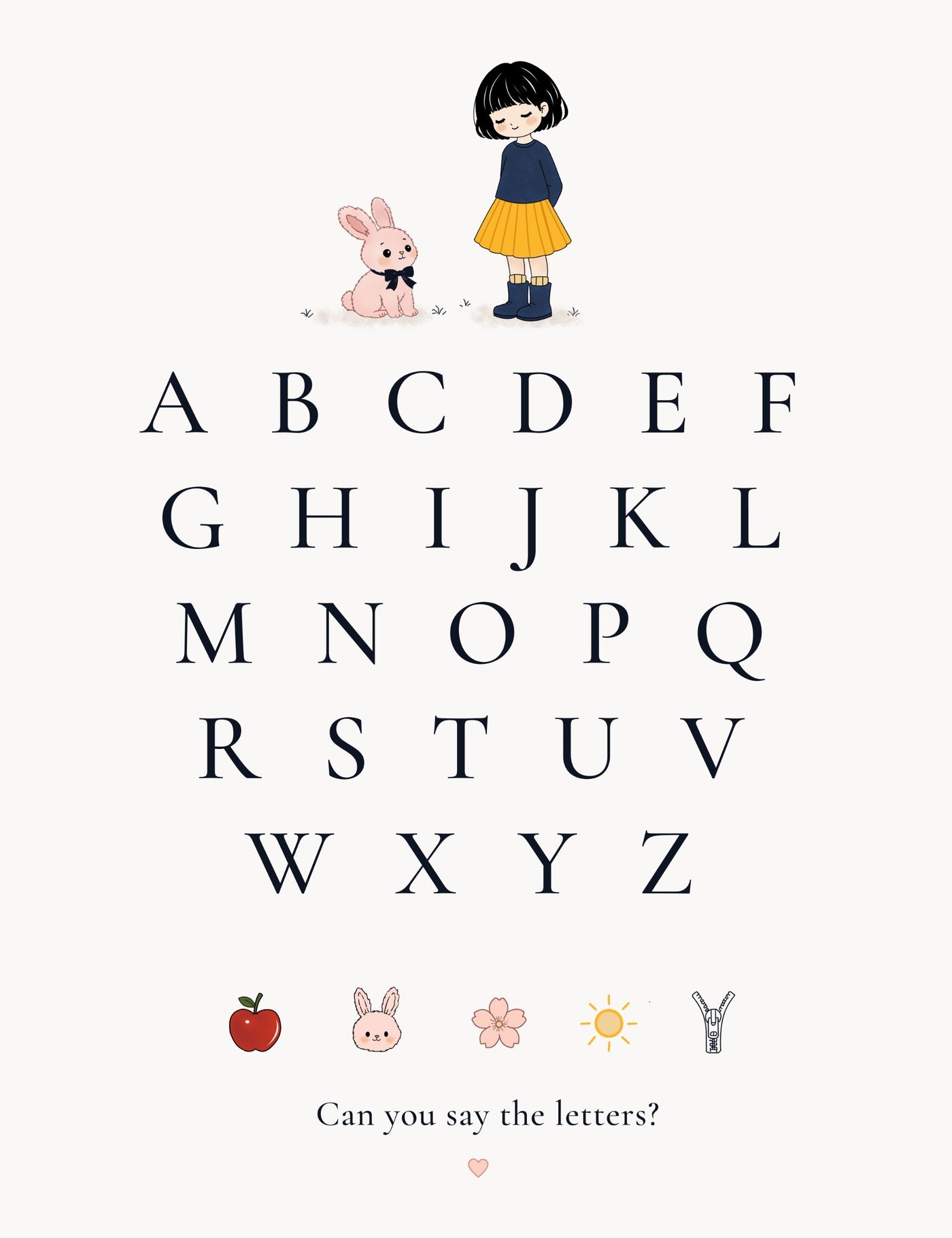 Free Bella the Sunshine Girl Alphabet Poster Printable | ABC Nursery ...